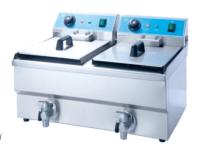 China Commercial 2 Tank Fryer 220-240V 0-200C Stainless Steel Restaurant Cooking Equipment for sale
