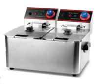 China Commercial 2 Tank Fryer 220-240V 0-200C Stainless Steel Restaurant Cooking Equipment for sale