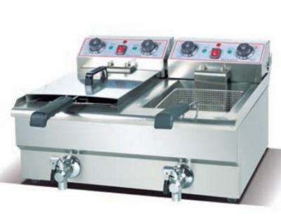 China GLEAD GL-ZH-4 2 Tank Fryer 220-240V Commercial Restaurant Cooking Equipment 0-200℃ for sale