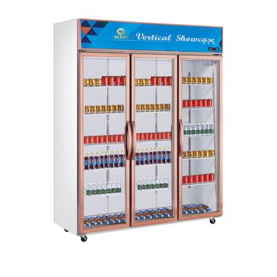 China Stainless Steel Beverage Display Cooler 1300L 395W Commercial Refrigerator for sale