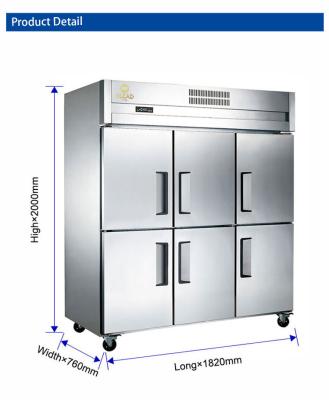 China Stainless Steel Commercial Refrigerator Freezer 1820x760x2000mm 220-240V 50Hz for Storage for sale