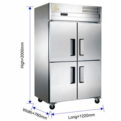 China GLEAD LF100D4 Commercial Refrigerator Freezer 1220x760x2000mm 220-240V 50Hz Stainless Steel for sale