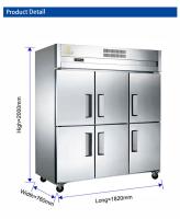 China GLEAD LF100D4 Commercial Refrigerator Freezer 1220x760x2000mm 220-240V 50Hz Stainless Steel for sale
