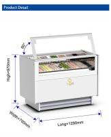 China 1050W Ventilated Gelato Ice Cream Showcase Refrigeration Unit 6 Italian Pans 220-240V for sale