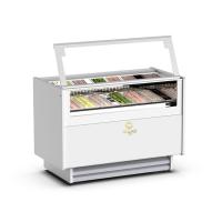 China 1050W Ventilated Gelato Ice Cream Showcase Refrigeration Unit 6 Italian Pans 220-240V for sale