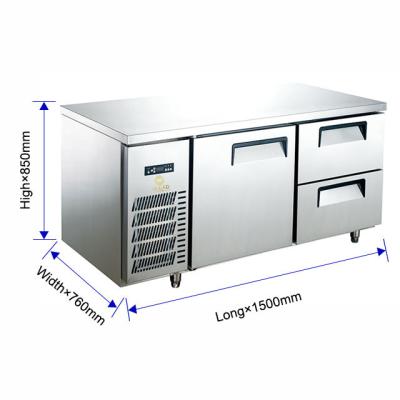 China Stainless Steel Electric Worktable Refrigerator 0°C to 5°C 220-240V 1500mm for sale