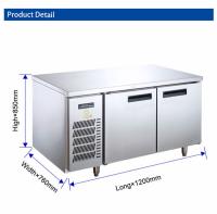 China Stainless Steel Worktable Refrigerator 1500x760x850 220-240V 50Hz Commercial Kitchen for sale