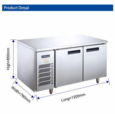 China Stainless Steel Worktable Refrigerator 1500x760x850 220-240V 50Hz Commercial Kitchen for sale