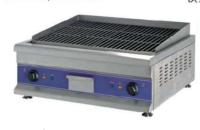 China Iron Lava Rock Grill 220V-240V Digital Control Panel Temp 500-700 Degrees Silver White for sale