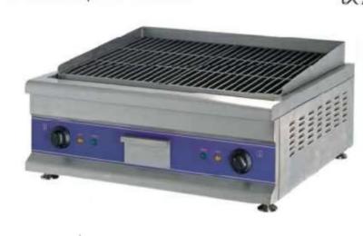 China Iron Lava Rock Grill 220V-240V Digital Control Panel Temp 500-700 Degrees Silver White for sale