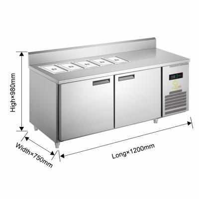 China GLEAD GL-3100T Air Cooled Industrial Refrigeration Equipment 390W 270-410L for Pizza and Salad Cabinets for sale