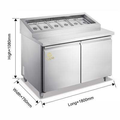 China GLEAD GL-3100T Industrial Refrigeration Equipment 270-410L Air Cooling Salad Cabinet 390W 220-240V for sale