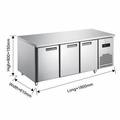 China GLEAD GL-3100T 390W Industrial Refrigeration Unit 270-410L Air Cooling Pizza Salad Cabinet for sale