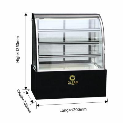 China Efficiency Industrial Air Cooled Refrigeration Unit 415L Cake Showcase 2~8℃ Temperature Range for sale