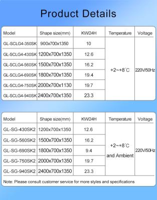 China Commercial Cake Showcase Refrigerator 415L Air Cooling 2200W for Bakery for sale