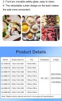 China GLEAD 2200W 6 Pan Air Cooled Ice Cream Showcase -18 to -22C Industrial Refrigeration for sale