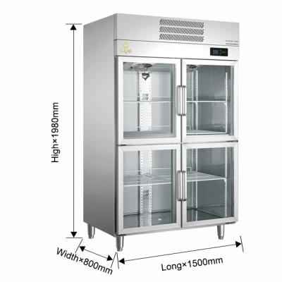 China Commercial Air Cooling Display Refrigeration Cabinet 1000/1200L with Defogging Heater 220-240V for sale