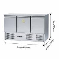 China GLEAD 3 Doors Worktable Chiller SS304 220-240V 2N~50HZ 2-8C Industrial Refrigeration for sale