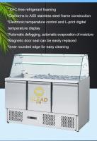 China SS304 3 Doors Worktable Chiller GN1/3 1365mm Industrial Refrigeration 2~8℃ for sale