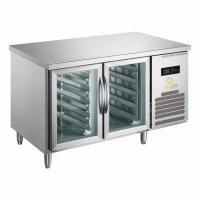 China GLEAD 150L Double Glass Door Workbench Refrigerator 220-240V 5℃ to -0℃ Industrial Display Chiller for sale