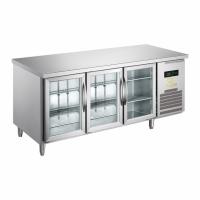 China 150L SS304 Double Glass Door Workbench Refrigerator 220-240V 50Hz Air Cooled for sale