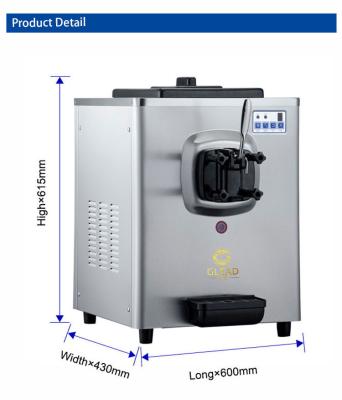 China GLEAD GL-BQ108 Industrial Soft Ice Cream Machine 220-240V 6-8kg/h Output R134A/R404A for sale