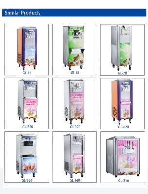 China GLEAD GL-BQ108 700W Soft Ice Cream Machine 5L Hopper 1.6L Freezing Tank 6-8kg/h for sale