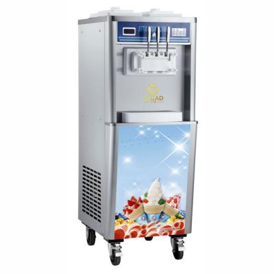 China Industrial Soft Ice Cream Machine 2x10L Hopper 25kg/h Production 220-240V Dual Freezing Tank for sale