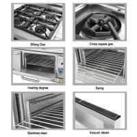 China Commercial Gas 4 Range Stove with Oven SS304 150KG LPG Natural Gas for sale