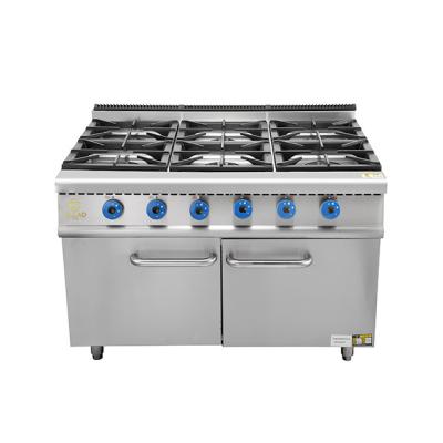 China Gas 4 Range Stove with Oven SS304 1200mm LPG Natural Gas Commercial Kitchen Equipment for sale
