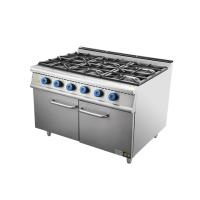 China Gas Powered Heavy Duty 6 Burner Hotel Cooking Range with Oven SS304 1200x948x893mm for sale