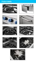 China Gas 6 Range Stove with Oven 150KG SS304 LPG Natural Gas Commercial for sale