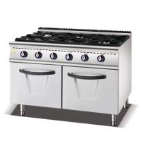 China SS304 Gas 6 Range Stove With Oven 150KG LPG Natural Gas Commercial Hotel Equipment for sale