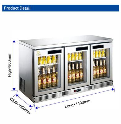 China Glead 180L Bar Air Cooled Refrigerator R134a 4-8C Commercial Hotel Beverage Cooler for sale