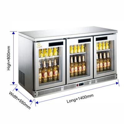 China Glead 180L Bar Air Cooled Refrigerator Fan Cooling R134a 340W 4C to 8C for sale