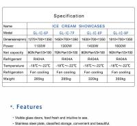 China Glead GL-IC-6P Commercial Ice Cream Machine 1100W R404a Fan Cooling -18~-22℃ for sale
