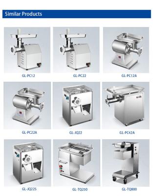 China Glead 2200W Commercial Stainless Steel Meat Grinder 320kg/h Copper Turbine Chain for sale
