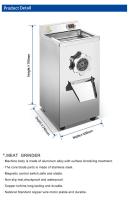China 320kg/h Stainless Steel Meat Grinder 2200W Copper Turbine Motor Commercial Hotel for sale