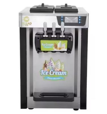 China Stainless Steel Desktop Three-head Painted Ice Cream Machine for sale