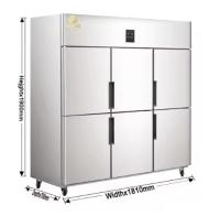 China Stainless Steel Double Door Commercial Refrigerator 490W 220V CE Certified for sale