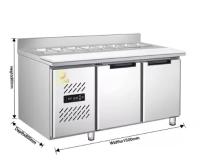 China Stainless Steel Double Door Commercial Refrigerator 490W 220V CE Certified for sale