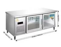 China Stainless Steel Double Door Commercial Refrigerator 490W 220V CE Certified for sale