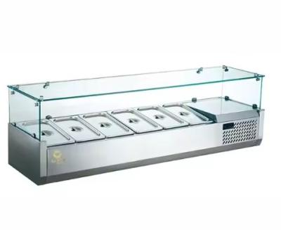 China Glead Countertop Salad Station 1935mm Stainless Steel Commercial Sandwich Prep Table Freezer 220V for sale