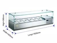 China Glead Countertop Salad Station 1935mm Stainless Steel Commercial Sandwich Prep Table Freezer 220V for sale