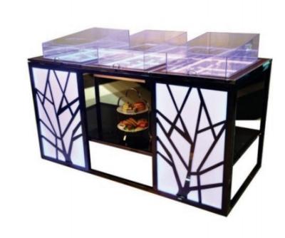 China Commercial Mobile Buffet Table 1800x800x800mm with Open-Hole Ice Tray for Cold Food Preservation for sale