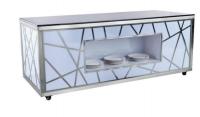 China Commercial Mobile Buffet Table 2000x800x800mm Stainless Steel Large Capacity for Hotels for sale
