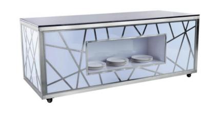 China Commercial Mobile Buffet Table 2000x800x800mm Stainless Steel Large Capacity for Hotels for sale