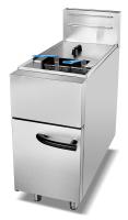 China Commercial Stainless Steel French Fries Machine 1 Tank 1 Basket Gas Deep Fryer 10 Segment for sale