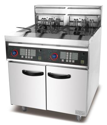 China Commercial Stainless Steel French Fries Machine 2 Tank 2 Basket Electric Deep Fryer 10 Segment for sale