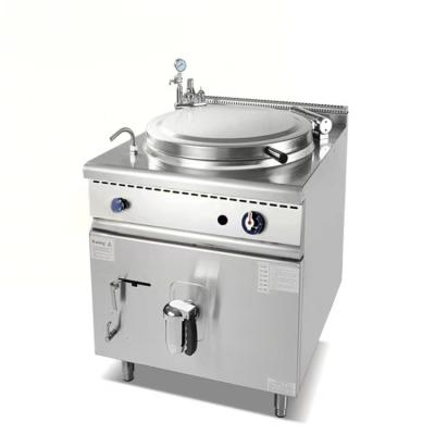 China 100L Stainless Steel Gas Jacket Boiling Pan for Commercial Uniform Heating Cooking for sale
